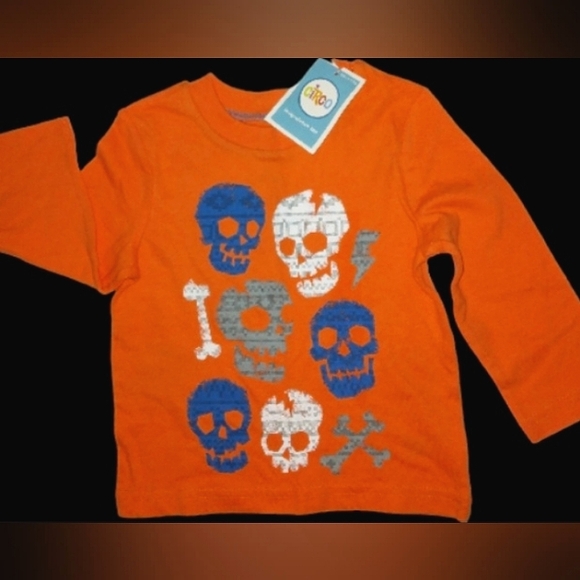 Circo | Shirts & Tops | Nwtcircotoddler 8mo Orange Skull Crossbones ...